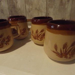 Kitchen | Vintage Wheat Design Coffee Mugs | Poshmark